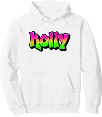 BDAZ Holly Graffiti Personalisierter Name Gr&uuml;n Rosa Frauen M&auml;dchen Pullover Hoodie