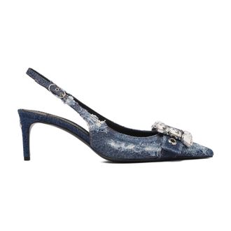 Dolce & Gabbana Blaue Denim Slingback Pumps - - Shoes - Damen - Blau - 40 EU