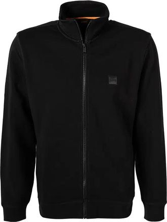 Boss Orange by Hugo Boss BOSS Orange Herren Sweatjacke schwarz Baumwolle unifarben