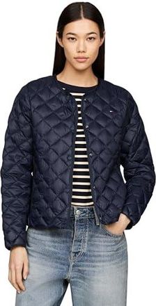 Tommy Hilfiger Veste Matelassée Femme Down Quilted Collarless avec Patte de Boutonnage, Bleu (Desert Sky), XL