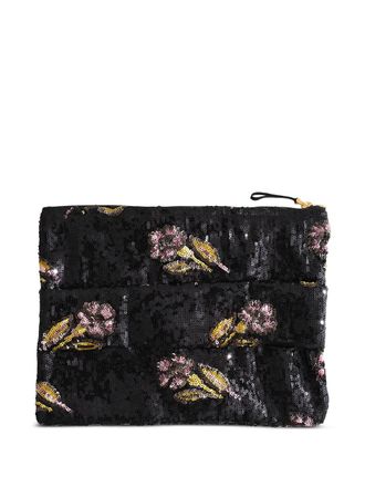 La DoubleJ pochette Ruffle - Marron
