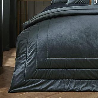 Laurence Llewelyn-Bowen Chic - Samt-Tagesdecke, 220 x 150 cm, Flaschengr&uuml;n