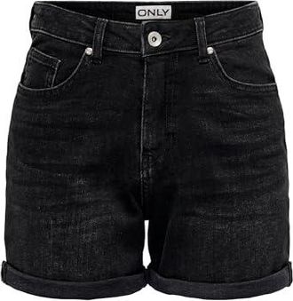 Only Onljosephinestretch DNM Azg Noos Short en Jean avec Coupe Normale et Passants de Ceinture, Noir délavé, S Femme