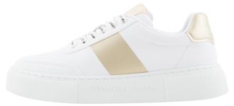 A|X Armani Exchange Damen Kurt, Logo Laces, Side Colour Band Sneaker, Op.White+ Pale, 35 EU