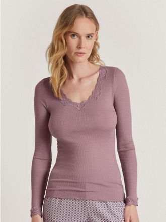 CALIDA Langarmshirt Richesse Lace feine Spitze, lang&auml;rmelig, Feinripp, elastisch, atmungsaktiv