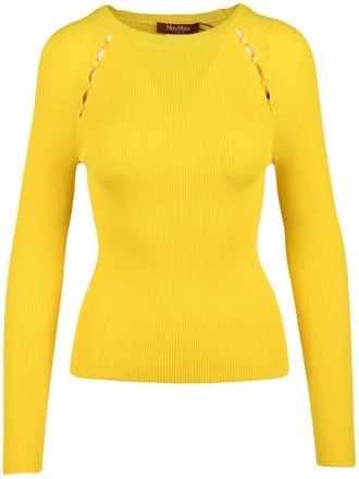 Max Mara Femme, Pulls, Jaune, Taille: 40 FR Sottogiacca Cannettato