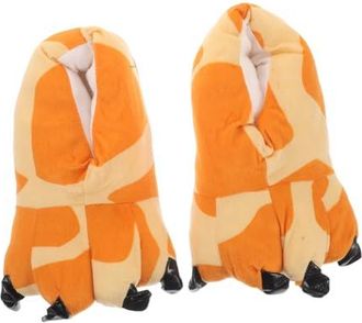 Frcolor Pantoufles Peluche Girafe Unisexe Chaussures Intérieur Chaudes et Confortables pour Hiver Maison et Voyage Design Animal Adorable Moyenne