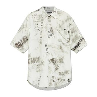Balenciaga Bedrucktes Hemd - - Shirts - Herren - Grau - M