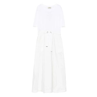 Herno Femme, Robes, Blanc, Taille: 38 FR Drawstring Waist A-line Midi Dress