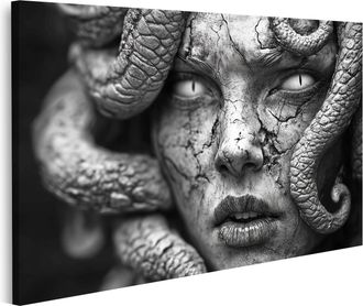 Islandburner Bild auf Leinwand Verwitterte Medusa in Schwarzweiß Bilder Wandbilder Poster
