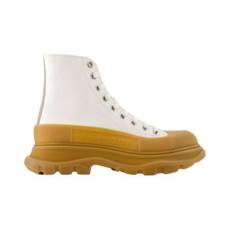 Alexander McQueen Tread Slick Canvas Schn&uuml;rstiefel - - Shoes - Damen - Beige - 40 EU