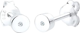 DIAMORE Elli DIAMONDS Ohrringe Damen Ohrstecker Schlicht mit Diamant (0.02 ct) in 925 Sterling Silber