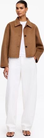 Arket Doubleface-Overshirt Aus Wollmischung -Beige