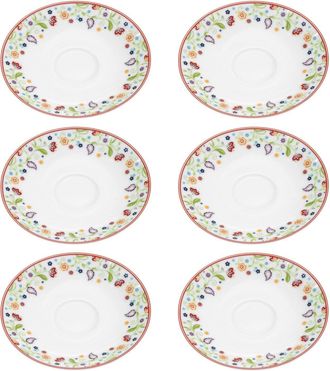 Flirt by R&B 42887 Doppio Shanti Espresso-Untere/Unterteller, mit Paisley-Muster, Ø 12 x 2 cm (6er Pack)