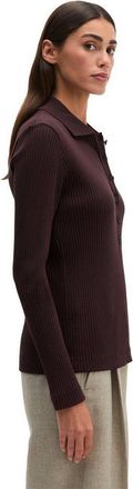 Marc O'Polo Langarm-Poloshirt aus Bio-Baumwoll-Modal-Stretch-Jersey