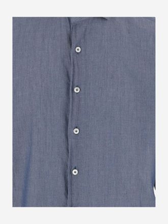 Alessandro Gherardi Mens Cotton Denim Shirt Blue