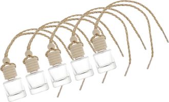 BESPORTBLE 5 Stück Teiliges Auto parfümflaschen Hängender Duftspender Transparent mit Holzdeckel Vielseitiger Aromatherapie diffusor für Auto Zuhause und Büro