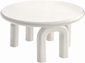 Oviala Couchtisch, rund, 80 cm, MDF, lackiert, Wei&szlig;