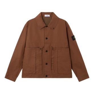 Stone Island Double-Coated Cotton Ripstop Coach Jacket - - Jackets - Herren - Braun - XL