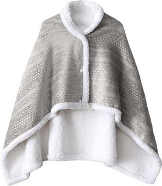 Generic Couverture châle en peluche confortable - Couverture chaude pour lit, canapé, voiture - Capes grande taille pour femme (gris, taille unique)