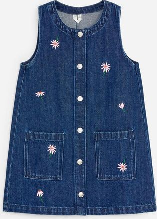 Arket Besticktes Denimkleid -Blau