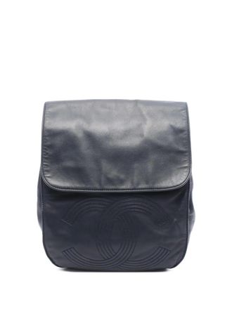 Chanel sac à dos à logo cousu CC (1996-1997) - Bleu