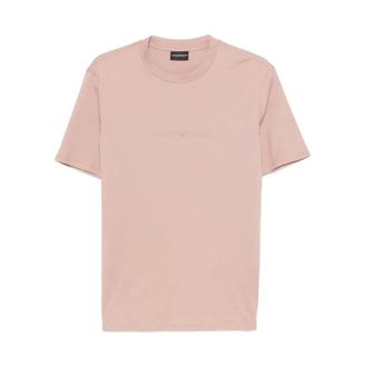 Emporio Armani T-shirt en jersey Pima avec logo imprim&eacute; - Homme - Tops - Beige - Taille: L