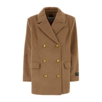 Ganni Femme, Manteaux, Beige, Taille: 38/40 FR Double-Breasted Manteaux