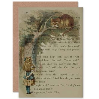 Wee Blue Coo Upcycle Mad Here Alice Im Wunderland Geburtstagskarte