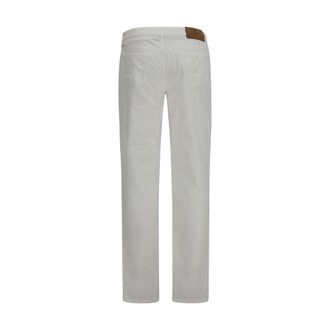 Brunello Cucinelli Corduroy Cotton Trousers - White