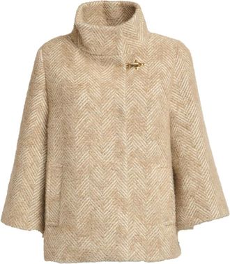 Fay Femme, Vestes, Beige, Taille: 42 FR Cape Doublée Avec Crochet