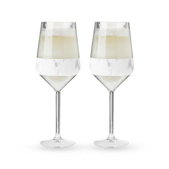 Host Wine Freeze, Doppelwandige Weingl&auml;ser mit Stiel, Gefrierk&uuml;hlbecher mit aktivem K&uuml;hlgel und isoliertem Silikongriff | 2er-Set Kunststoffbecher, 192 ml 