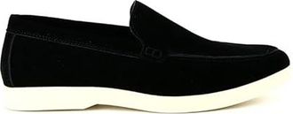UOMO Design Mocassin Slip-on Homme Élégante Souple et Confortable en Suédine et Cuir Vegan - Laurent (2 Noir, 42)