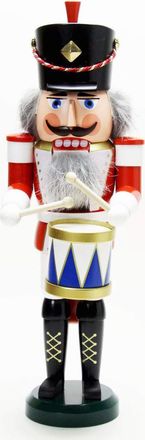 Seiffener Volkskunst Nussknacker Trommler rot ca. 39 cm, Erzgebirgskunst, Weihnachtsdeko, Nußknacker, Weihnachten, Holzmann, Holzfigur