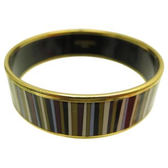 Herm&egrave;s Armband - HERMES ARMBAND MIT STREIFEN AUS EMAILLE & 18K GOLD - Gr. ONESIZE - in Mehrfarbig - f&uuml;r Damen