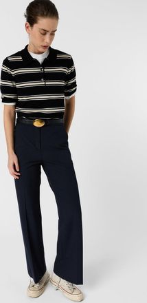 Gerard Darel Pantalon droit &agrave; fines rayures - AVIA - Marine