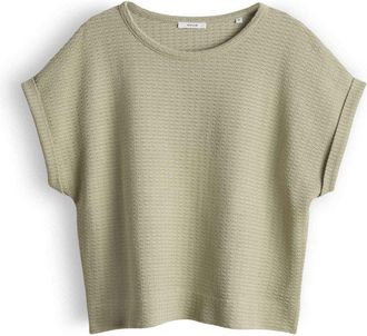 OPUS Kurzarmshirt Sishell aus Jersey mit Wabenstruktur Aufschlag am &Auml;rmel, leichte Transparenz, weicher Griff, Casual