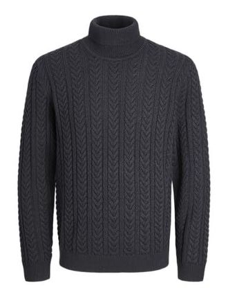 Jack & Jones Jprblusean Knit Cable Roll Neck, Bleu Marine, M Homme