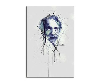 Paul Sinus Art Albert-Einstein_90x60cm Keilrahmenbild Kunstbild Aquarell Art Wandbild auf Leinwand fertig gerahmt Original Unikat