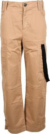 Pinko Pinko, Femme, Pantalons, Brun, Taille: 40 FR Pantalon en coton et &eacute;lasthanne