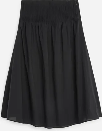 Arket Voile-Rock Mit Biesen -Schwarz