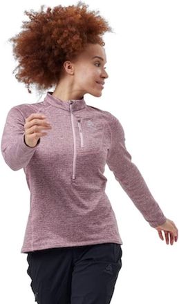 Odlo Damen Langarm Shirt mit halben Reißverschluss TENCIA, Raspberry Fudge Melange, XS