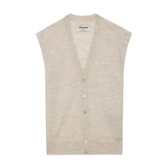 Zadig&Voltaire Scout &Auml;rmellose Strickjacke - - Jackets - Damen - Beige - S