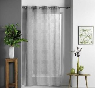 Douceur d'Intérieur Ösenvorhang, 140 x 280 cm, durchbrochenes Grau, sandgestrahlt, durchbrochen