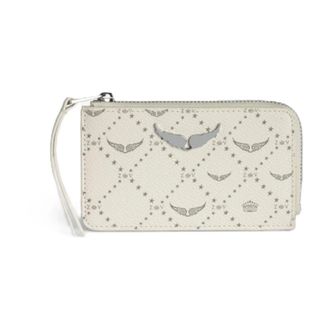 Zadig&Voltaire Femme, Accessoires, Blanc, Taille: ONE Size ZV Card Monogram Card Holder