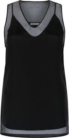Ami Femme, Tops, Noir, Taille: 36 FR Layered Silk Top