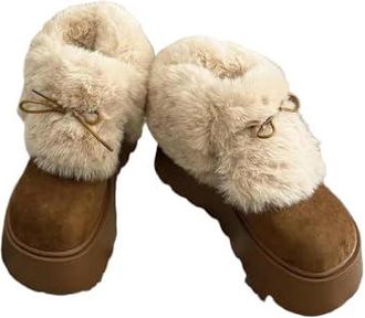 Generic JJDFW Bottes dhiver &agrave; semelle &eacute;paisse pour femme en fourrure concise Augmentation de la hauteur Chaussures dext&eacute;rieur pour femme Garde au chaud Coton 