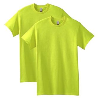 Gildan Heavy Cotton T-Shirt, Style G5000, Multipack Chemise, Vert sécurité (Lot de 2), Homme