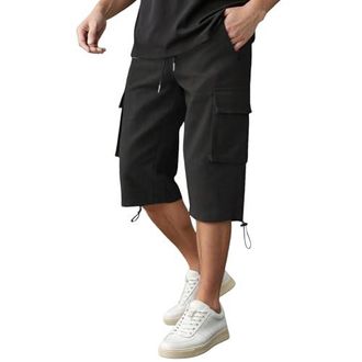 Generic Pantalon cargo pour homme 2026 - Couleur unie - Poche ample - Style d&eacute;contract&eacute; et polyvalent - Pour entra&icirc;nement, Noir, 3XL
