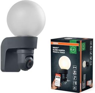 Osram Applique extérieur SMART+ avec caméra,culot E27,fonction track & trace,diffuseur en verre robuste,haut-parleur intégré,carte mémoire,technologie WiFi 